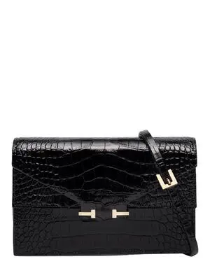 TOM FORD Tom Ford Small Croc-Embossed Leather Bag