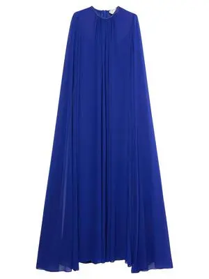 Marina Rinaldi Chiffon Cape Maxi Dress - Blue