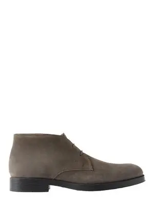 TOD'S Suede Lace-up Boots - Brown