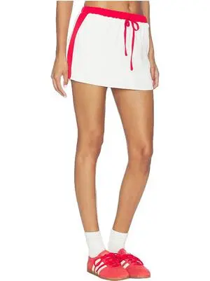 SNDYS. Reed Contrast Mini Skirt - Red