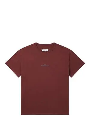 MAISON MARGIELA Logo-embroidered Cotton-jersey T-shirt - Red