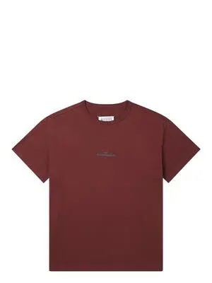 MAISON MARGIELA Maison Margiela - Logo-Embroidered Cotton-Jersey T-Shirt - Men - Red - XS Red