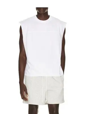 SKIMS Skims Heavyweight Cotton Cropped Cutoff Tee In Cream. Chalk