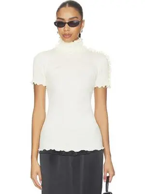 OPERASPORT Viola Ribbed Mock Neck Top - Pristine