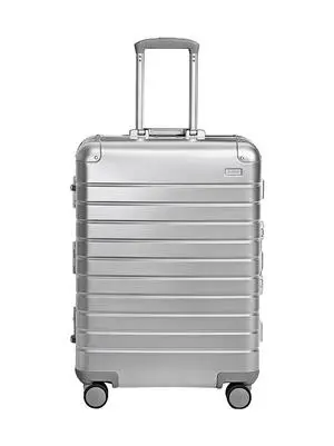 AWAY Aluminum Medium Checked Suitcase - Silver