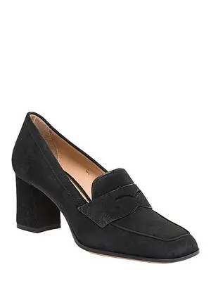 Santoni Suede High-heel Pump - Black