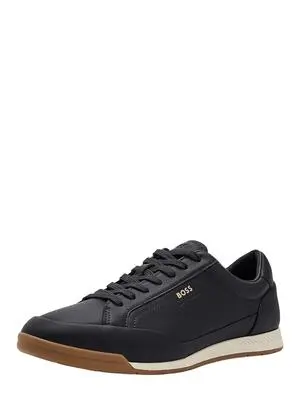 BOSS Nitan Leather Low Top Sneakers - Blue
