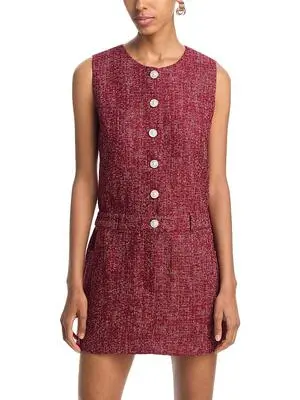 Aqua Tweed Mini Dress - Rust