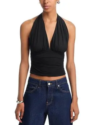 Aqua Mesh Halter Top - Black