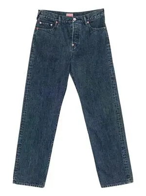 Kenzo Straight-leg Jeans With Signature Logo Embroidery - Blue
