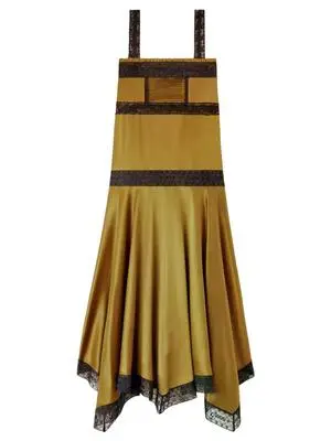 GANNI Lace-detail Maxi Dress - Yellow