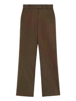 GANNI Mélange Effect Tailored Trousers - Brown