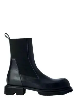 Rick Owens Round-toe Leather Chelsea Boots - Black