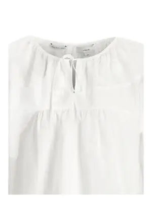 Vince Shirred Long-sleeve Blouse - White