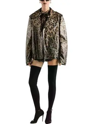 Dolce & Gabbana Leo-print Georgette Shirt - Neutrals