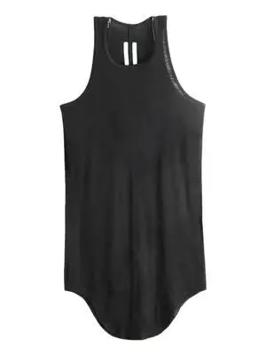 Rick Owens Racerback Tank Top With Curved Hem - Black