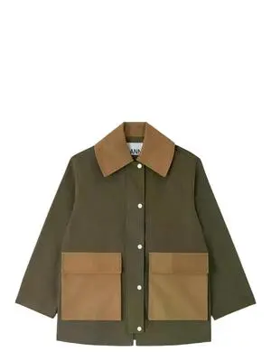 GANNI GANNI Contrast Collar Jacket Green