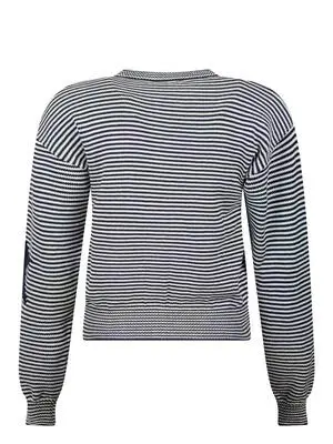 Max Mara Striped Appliqué Cardigan - Blue