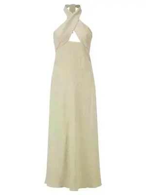 Johanna Ortiz Light Heart Halterneck Midi Dress - Neutrals