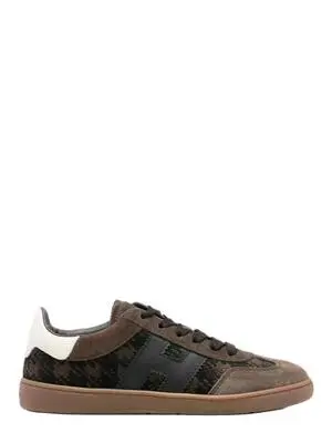 Hogan Houndstooth Pattern Sneakers - Brown