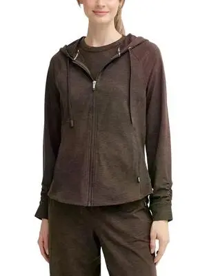 Dkny Zip-up Drawstring Hoodie - Brown