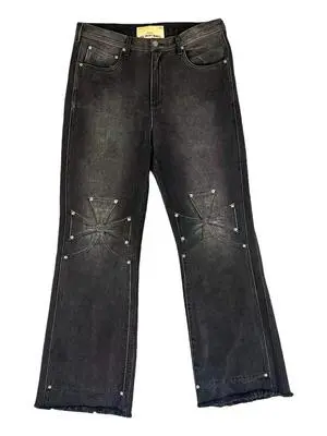 SEKRIT Chopper Panelled Jeans - Black