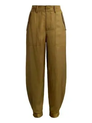 Ralph Lauren Shantung Barrel Cargo Pants - Brown