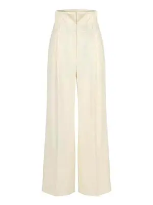 RÓHE Corset-style Pleated Trousers - Neutrals