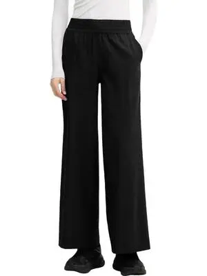 Dkny High-rise Wide-leg Trousers - Black