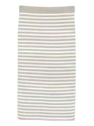 Max Mara Striped Knit Pencil Skirt - Neutrals