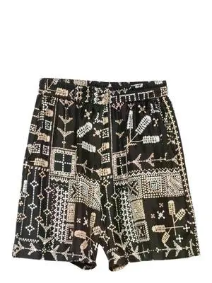 MOMONI MOMONÌ Geometric Print Elasticated Waist Shorts