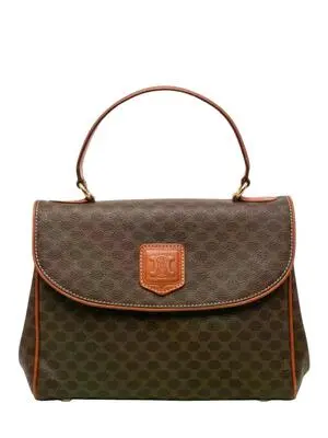 Celine Macadam Coated Canvas Handbag - Brown