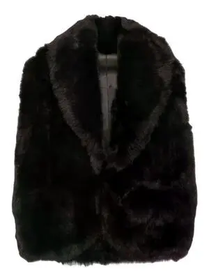 BLANCHA Shearling Sleeveless Jacket - Brown