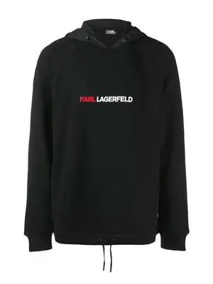 Karl Lagerfeld Logo Print Hoodie - Black