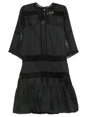 MARANT ETOILE Guipure-lace Pintuck Mini Dress - Black