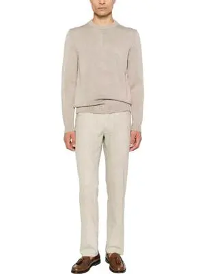 ZANONE Ribbed-knit Crew-neck Wool Jumper - Neutrals