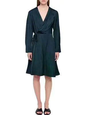 Zadig&Voltaire Remoir" Satin Wrap Dress - Blue