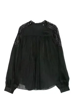 MARANT ETOILE Parina Guipure-lace Panelled Blouse - Black