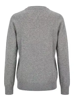 Peserico Striped Crew Neck Sweater - Grey