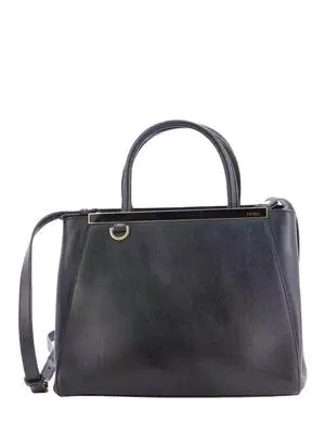 Fendi 2jours Leather Petite Satchel - Black
