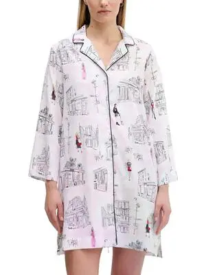 Dkny Illustration Print Nightshirt - White