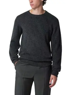 ROBERTO COLLINA Crew Neck Long Sleeve Fine Knit Sweater - Grey