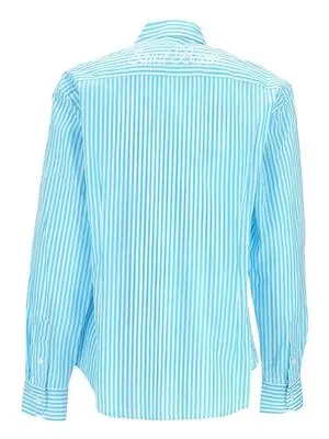 MC2 SAINT BARTH Striped Cotton Shirt - Blue