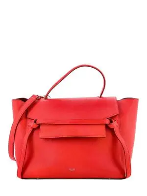 Celine Textured Leather Belt Bag Mini Shoulder Bag - Red
