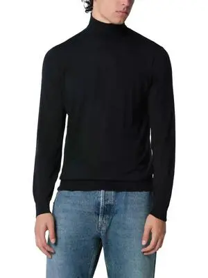 DRUMOHR Wool Roll Neck Long Sleeve Sweater - Blue