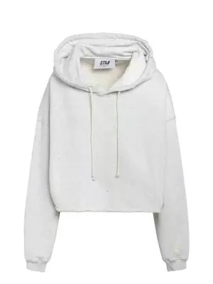 GOLDEN GOOSE Distressed Cropped Hoodie - Grey