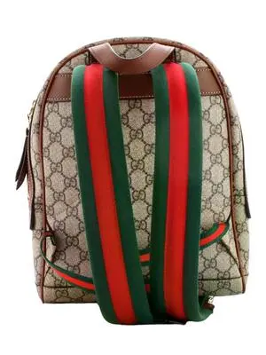 Gucci Embroidered Gg Coated Canvas Small Backpack - Brown