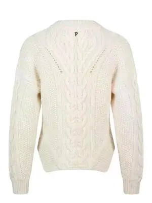 DONDUP Flared-hem Cable-knit Sweater - Neutrals