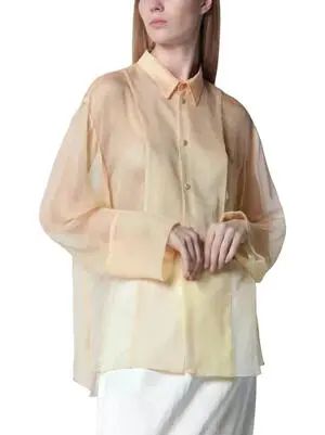 Alberta Ferretti Sheer Silk Shirt - Neutrals