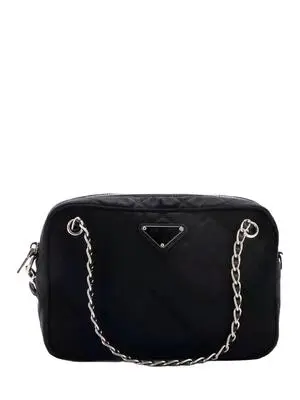 Prada Quilted Tessuto Camera Bag - Black